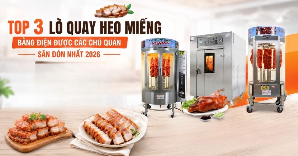 Top 3 lò quay heo miếng bằng điện | Da giòn, thịt mọng
